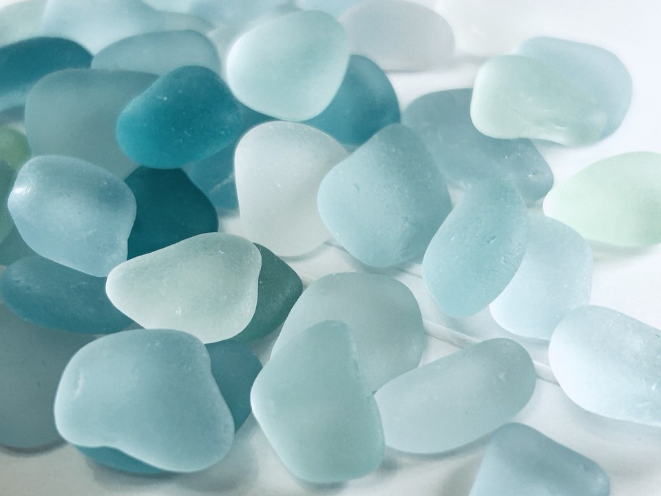 Genuine Surf Tumbled sea glass from japan small Aqua blue High quality ...