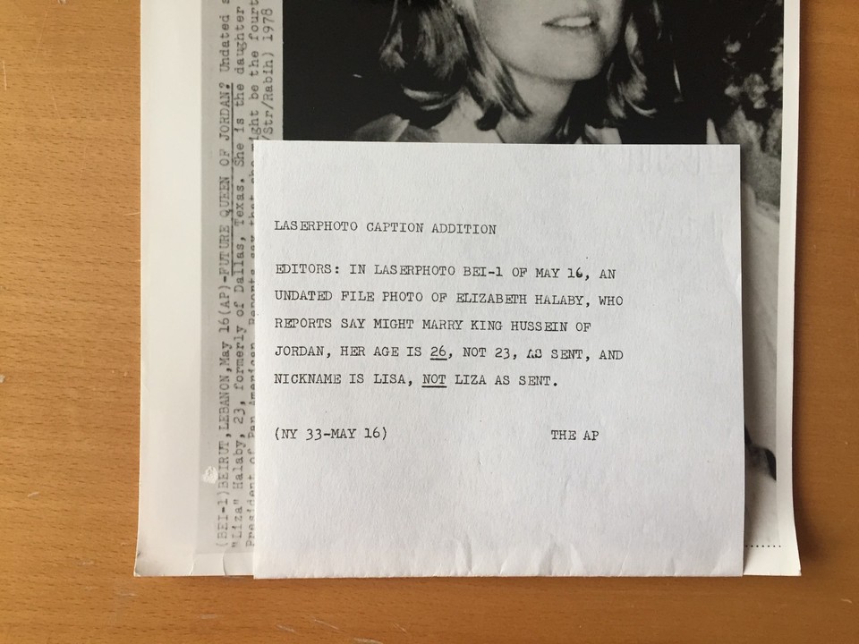 ELIZABETH HALABY EARLY BEFORE WED KING HUSSEIN: Queen Noor Jordan AP ...