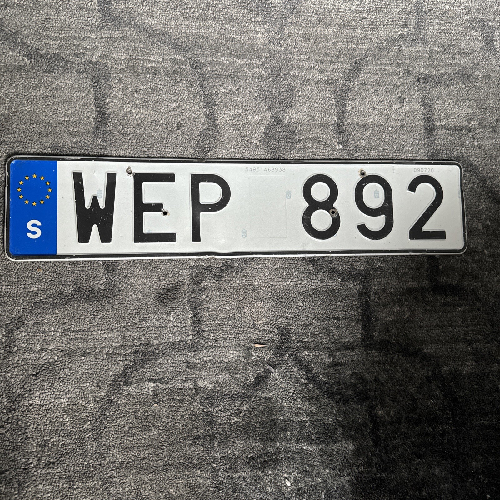 Sweden License Plate Vintage Eurostars # WEP 892 👑 🇸🇪 Swedish Tag | eBay