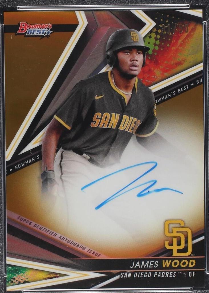 2022 Bowman's Best - Best of 2022 Autographs James Wood #B22-JW Gold ...