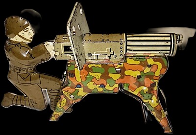 1930 Antique World War I Gatling Gun Gunner Works | eBay