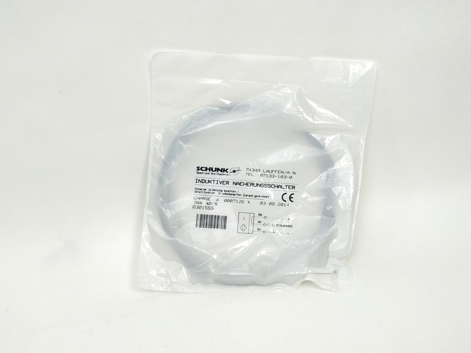 Schunk 0301555 Inductive Proximity Sensor Ink 40/S for sale online | eBay