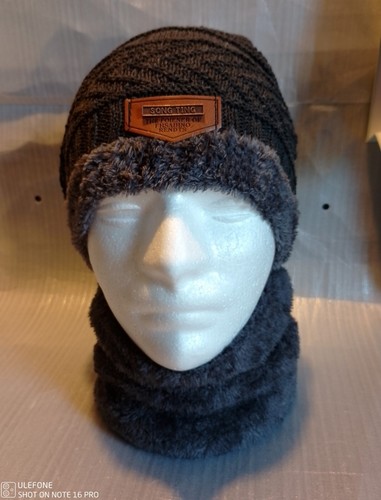 Song Ting Men's Winter Essentials Set - Beanie & Neck Warmer Dark Grey ...