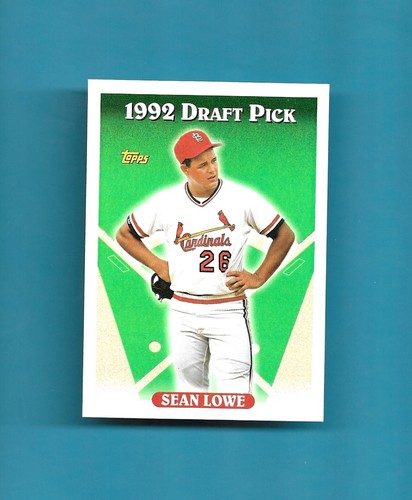 1993 Topps DRAFT PICK ROOKIE RC # 191 SEAN LOWE ST. LOUIS CARDINALS ...