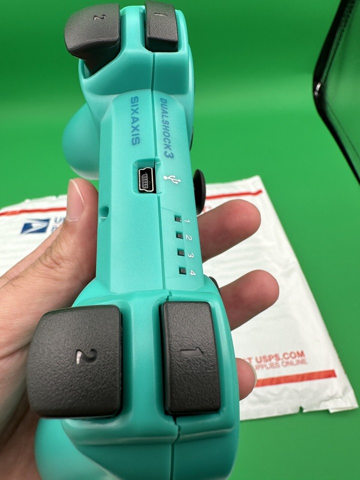 Wireless Controller For PS3 With Cool Turquoise Custom Design + Charger ...