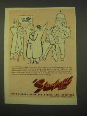 1954 Firth-Vickers Staybrite Steel Ad - Do You Know | eBay
