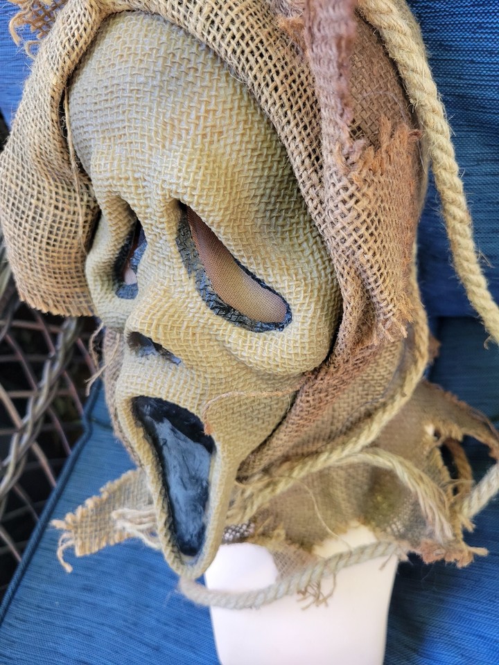 Scream ScareCrow Youth GHOST FACE Mask Burlap Ghost Face- Hard Plastic ...