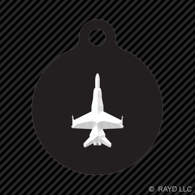 F-18 Hornet Keychain Round with Tab dog engraved many colors F18 | eBay