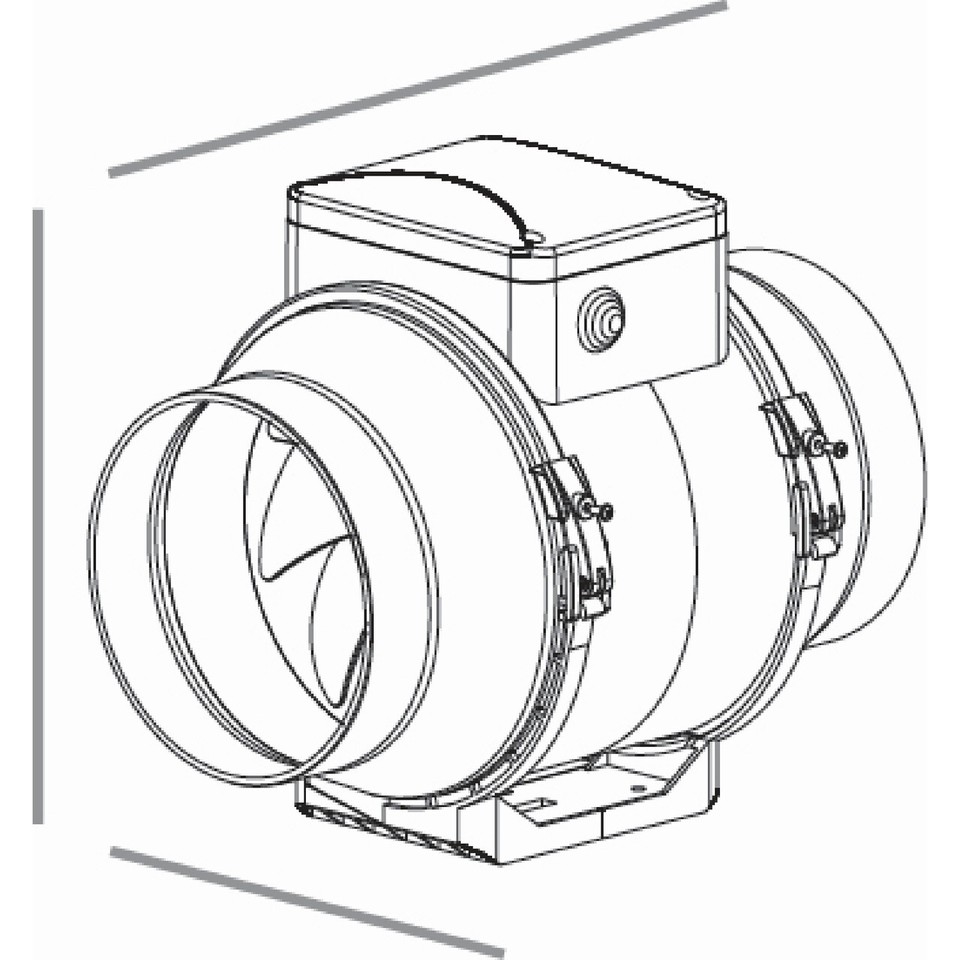 HiB Cyclone White Wet Room Inline Extractor Fan with Warm White LED ...