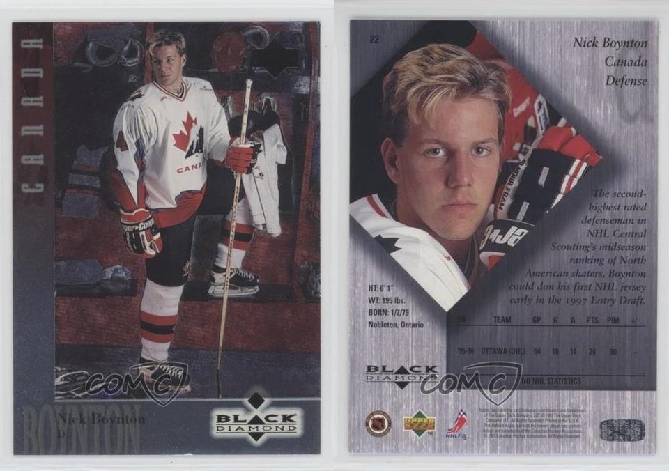 1996-97 Upper Deck Black Diamond Single Diamonds Nick Boynton #22 5ui ...