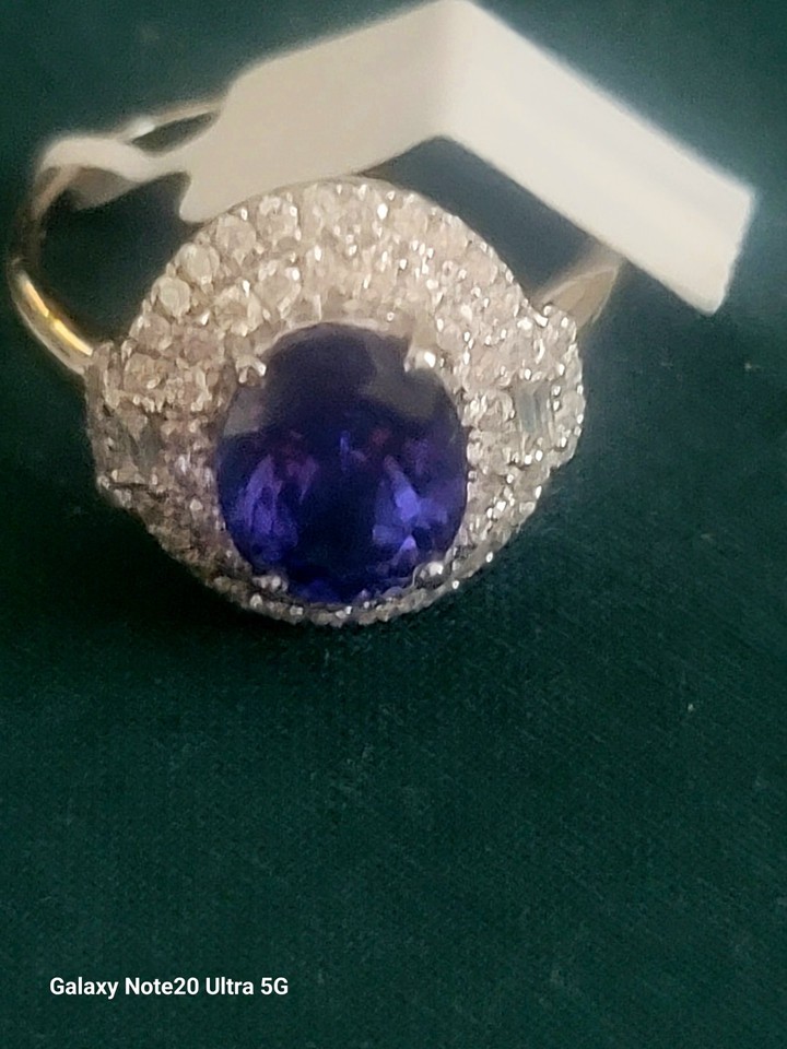 Gorgeous Oval Tanzanite VS Diamond Platinum ring With GIA Report Is 3 ...