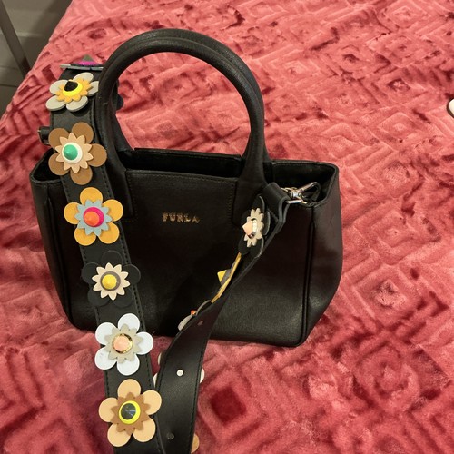 Furla Purse With 3d Flowers On Strap 9 Wide 6 High See Photo | eBay