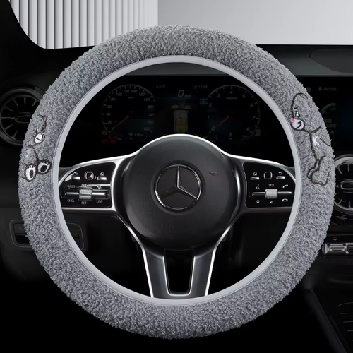Winter Teddy Wool Car Steering Wheel Cover without Inner Ring General ...