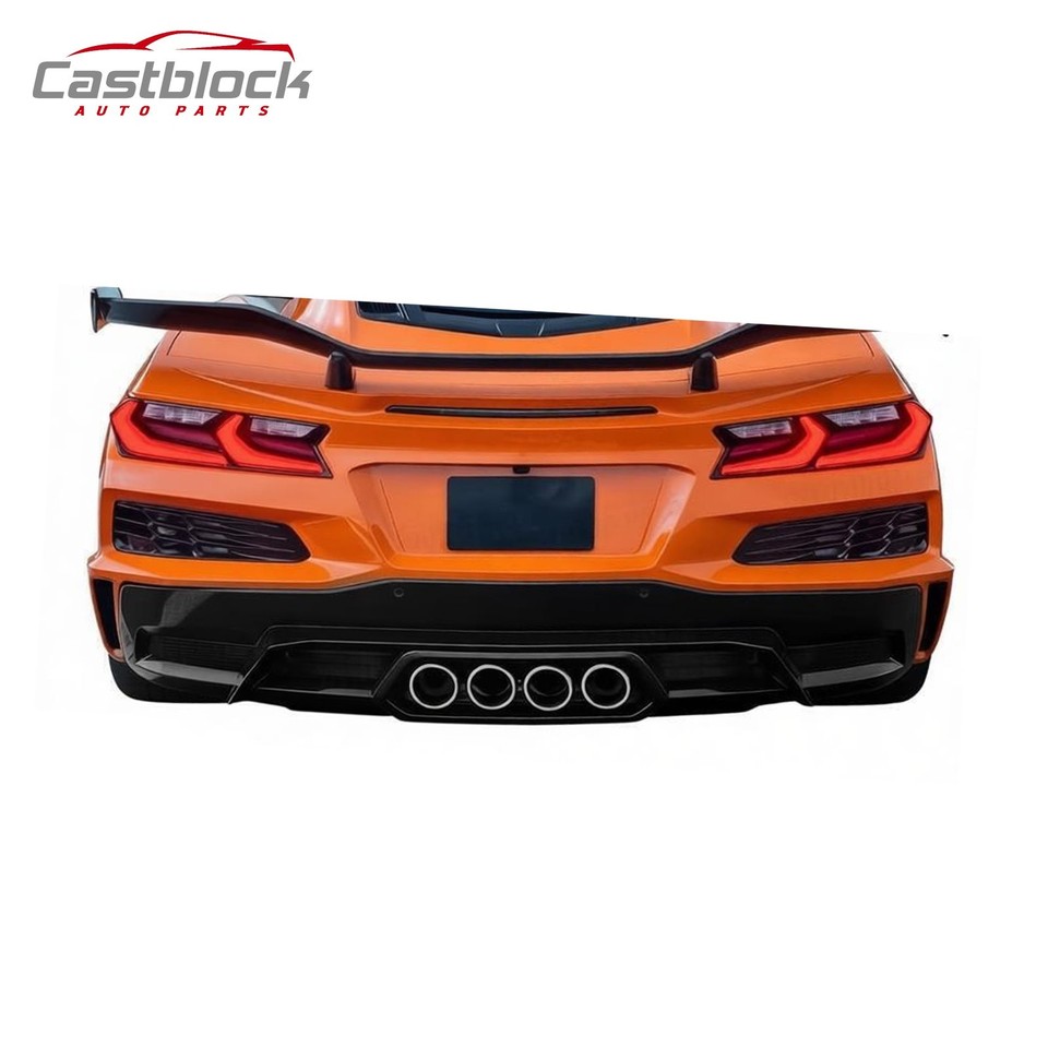 For 2020+ Corvette C8 Stingray Z06 Style Rear Center Quad Diffuser With ...
