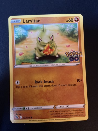 Pokémon TCG Larvitar Pokemon Go 037/078 Reverse Holo Common | eBay