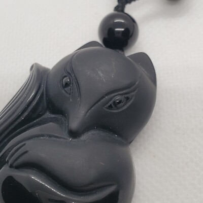 Obsidian Fox Necklace. 3l " L | eBay