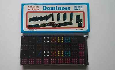 2for1 Wood Dominoes Double Nine 55 PC 45x22x7 mm Color | eBay