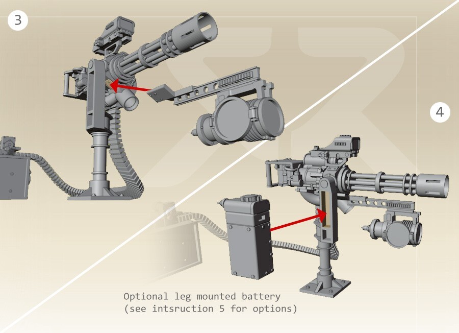 1/16 scale: M134 Minigun plus batteries and Surefire Hellfighter light ...