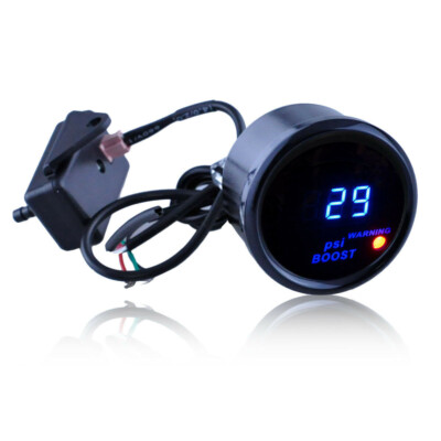 2" 52mm Car Universal Digital Turbo Boost Gauge Meter Blue LED Black ...