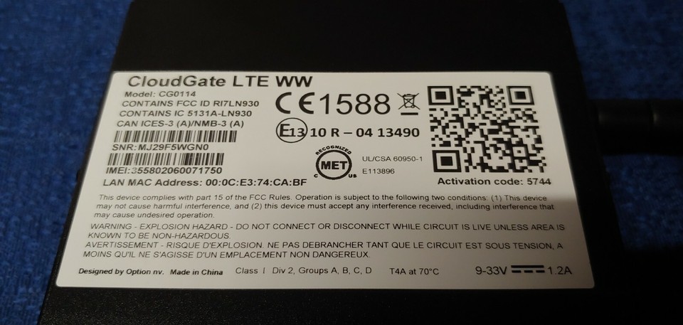 Option NV CloudGate M2M LTE WW Gateway Modem - CG0114 | eBay