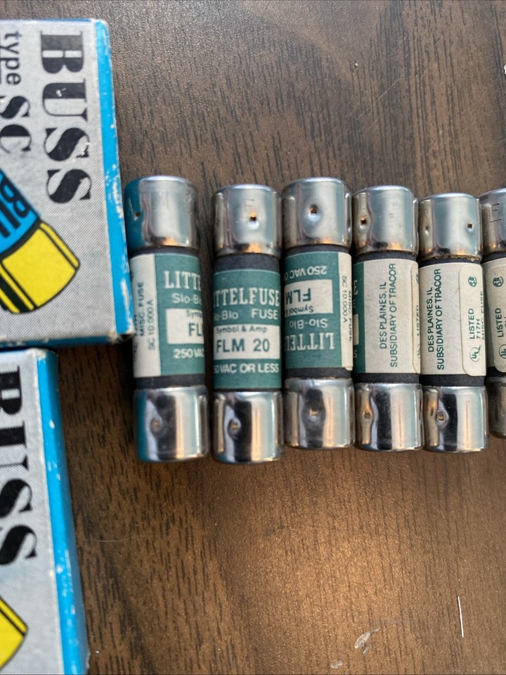 LOT OF 8 FLM-20 Littelfuse 20 Amp 600V Time Delay Fuse | eBay
