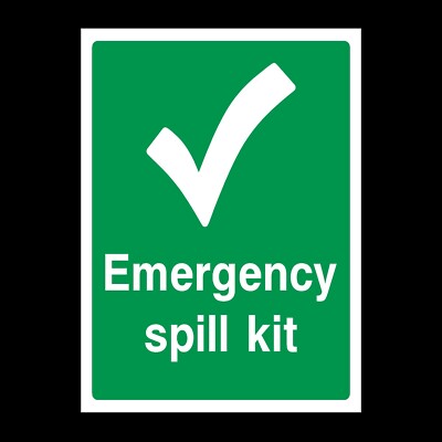 Emergency Spill Kit Rigid Plastic Sign OR Sticker - All Sizes A6 A5 A4 ...
