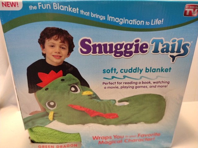 as Seen on TV Snuggie Tails Soft Cuddly Kids Blanket Green Dragon for ...