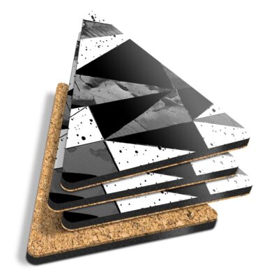 4x Triangle Coasters - BW - Pretty Art Abstract Retro #38007 | eBay UK