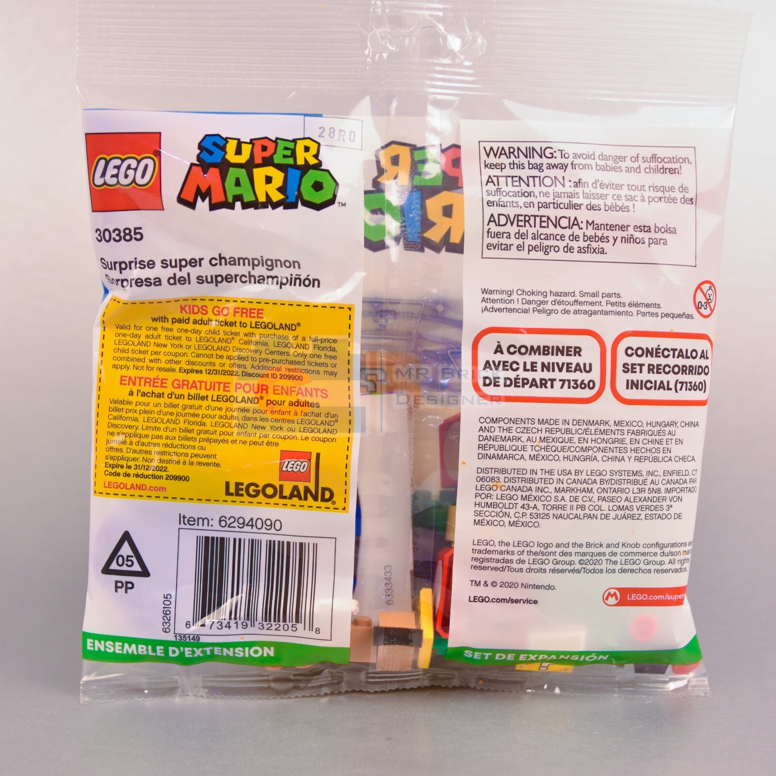 Sealed Lego 30385 Mario Polybag NIP Super Mushroom Surprise Polybag ...