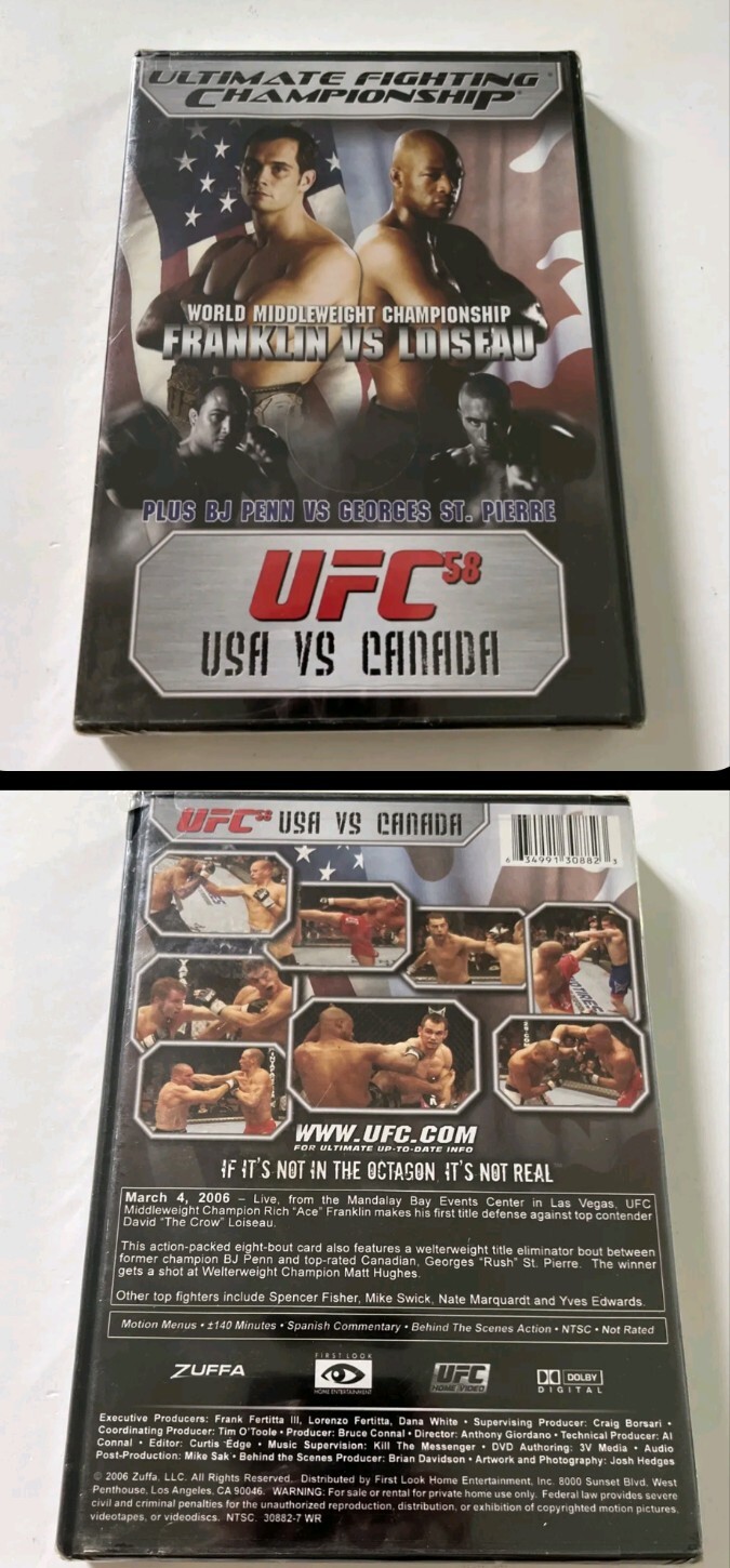 UFC 58 USA vs. Canada DVD Ultimate Fighting Championship 634991308823| eBay