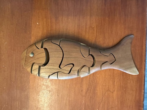 Peter Chapman Fish Wooden Puzzle Beautiful Hidden Fish 9" Signed 2003 ...