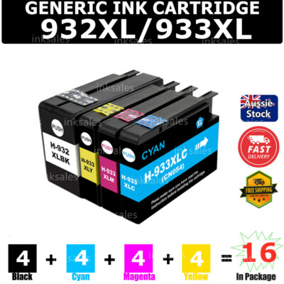 16x Generic 932XL 933XL Ink Cartridge For HP 6100 6600 6700 7110 7510 ...