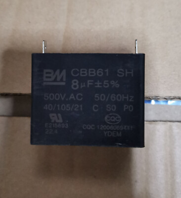 1pc 8uF 450V AC 2-Terminal 8 mfd Mini Split Capacitor CBB61 for Fan ...