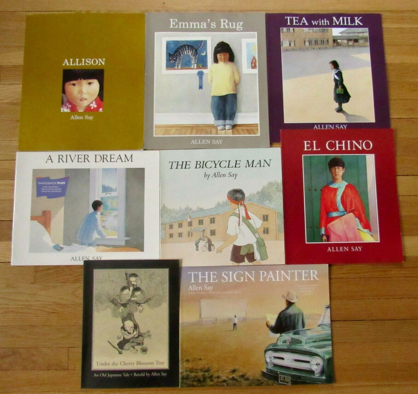 Lot 8 ALLEN SAY Picture Books Bicycle Man Tea with Milk El Chino Emma's ...