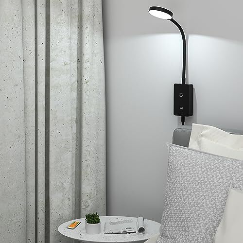 LED Wall Mount Reading Light with Remote Control Touch Lamp Book Light ...