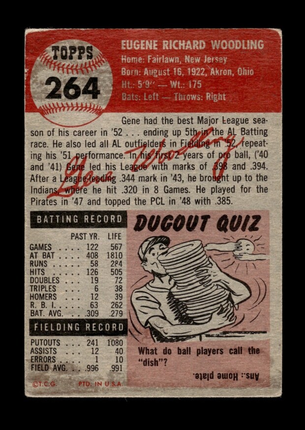 1953 Topps Set-Break #264 Gene Woodling VG-VGEX *GMCARDS* | eBay