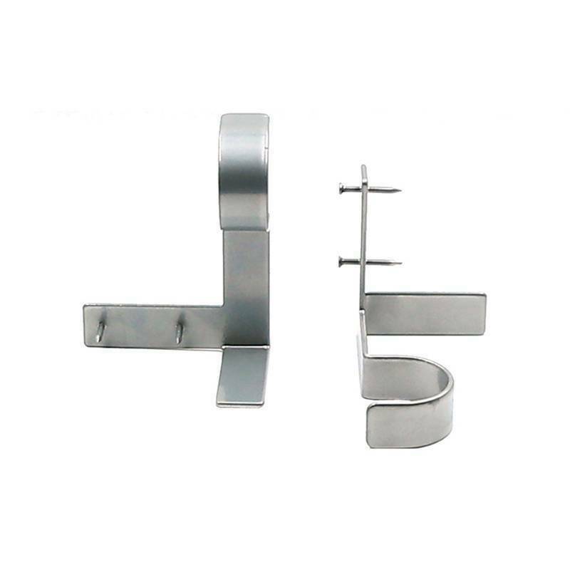 2pcs Single Hang Curtain Rod Holders Tap Right Window Frame Curtain Rod ...