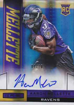 2013 Rookies and Stars Rookie Auto Black #102 Aaron Mellette /10! *PWE ...