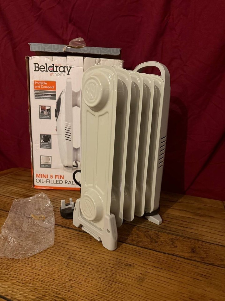 heater portable Beldray mini 5 FIN Oil radiator | eBay UK
