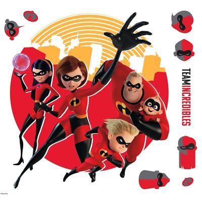 THE INCREDIBLES GIANT WALL DECALS Elastigirl Flash Violet Stickers Kids ...