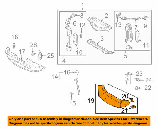 53289-53070 Toyota Cover, radiator support opening 5328953070, New ...