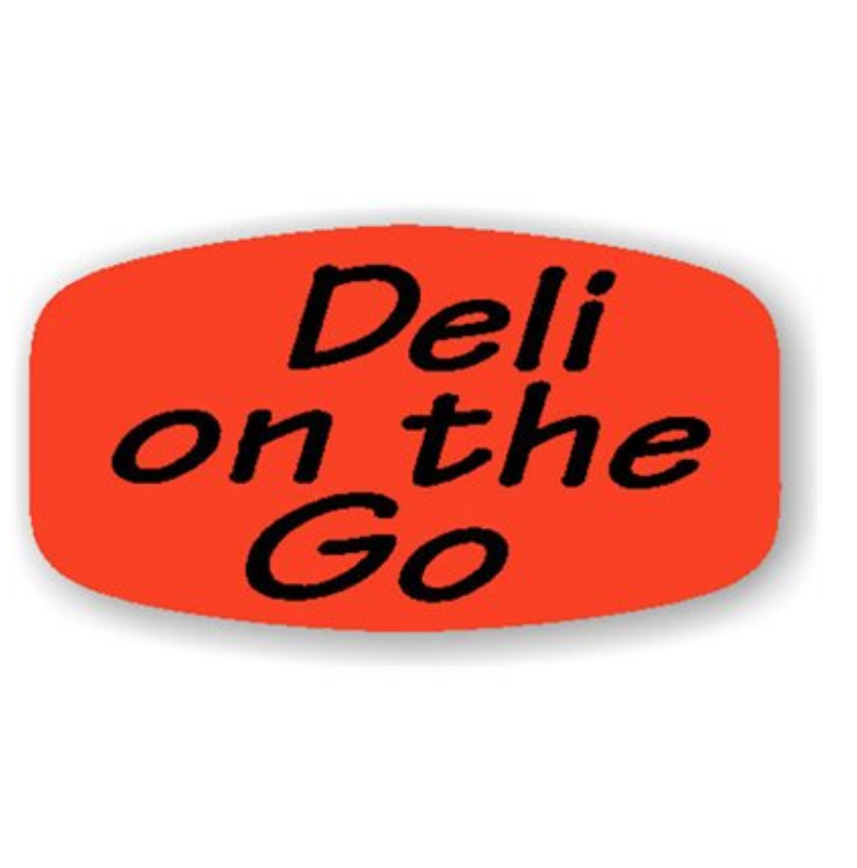 1000 each Deli On The Go Food Labels Fl Red Black Stickers Decals | eBay