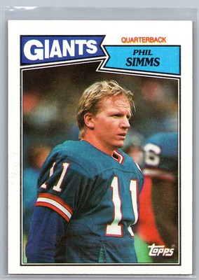 1987 Topps NFL #10 - PHIL SIMMS - New York Giants Rookie - NM-MINT ...