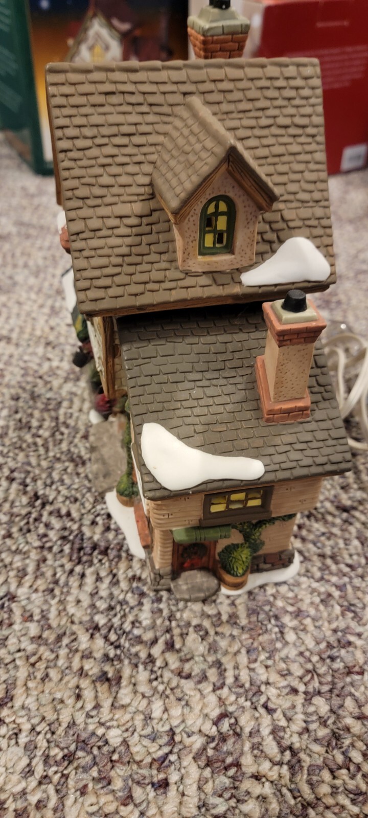 Santa's Workbench Antiques In Time Lighted Christmas Village | eBay