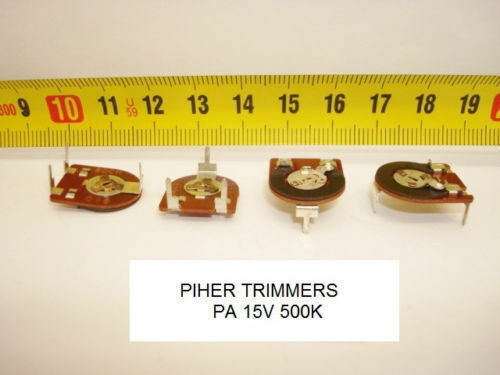 2 x POTENTIOMETERS - TRIMMERS. PIHER PCB PT15V 500 KOhm (15mm. linear ...