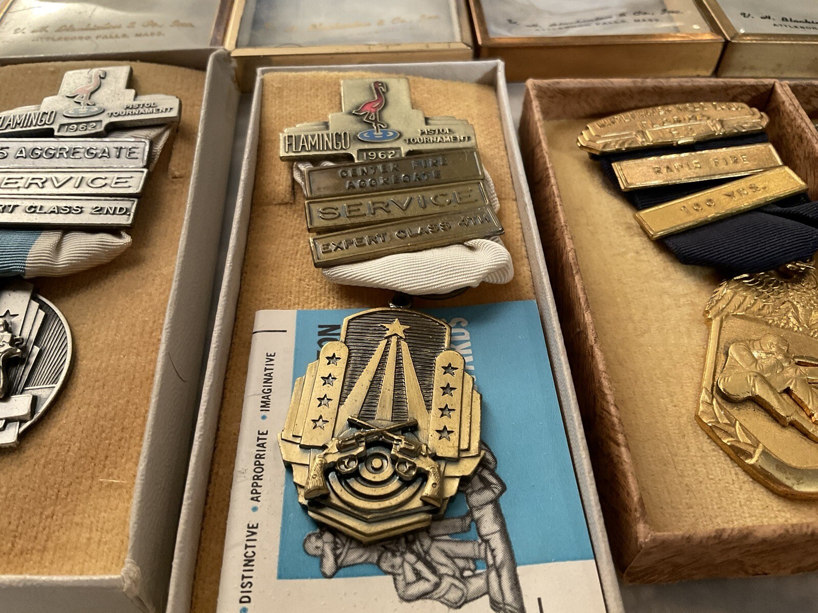 Vintage NRA Sharpshooter Shooting Gun MEDALS Flamingo Target Pistol | eBay