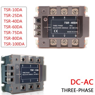 10A - 100A Solid State Relays Three-Phase SSR Input 4-32VDC to Output ...