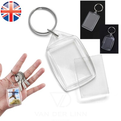 Van Der Linn ACRYLIC KEYRING 50x35mm 35x24mm BLANK PHOTO PLASTIC ...