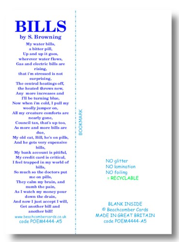 BILLS POEM greeting card by S. Browning, Beachcomber Cards | eBay UK