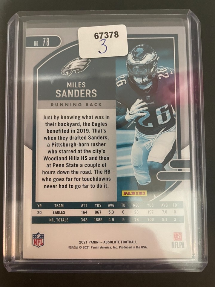 2021 Absolute Spectrum #78 Miles Sanders | eBay
